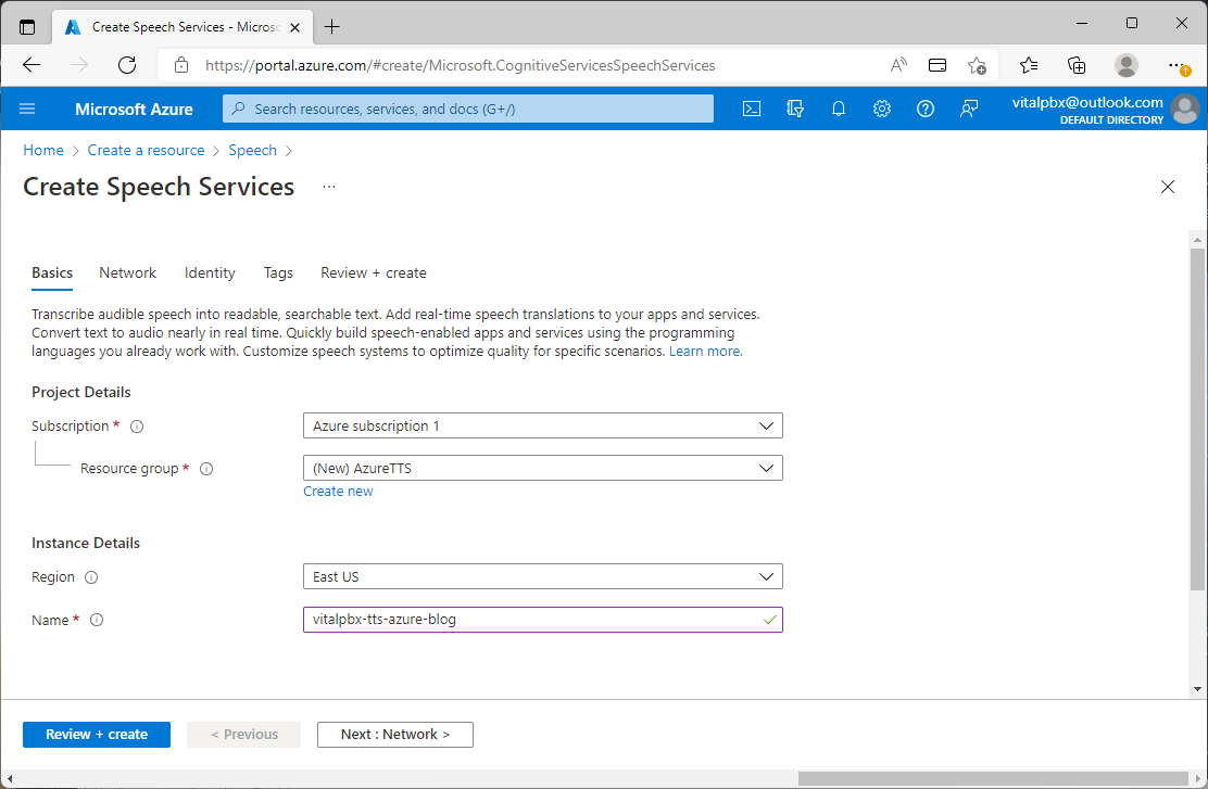 How To Create A Microsoft Azure TTS API KEY
