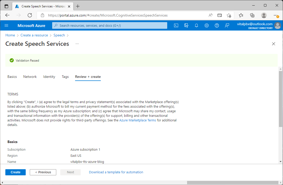 How To Create A Microsoft Azure TTS API KEY